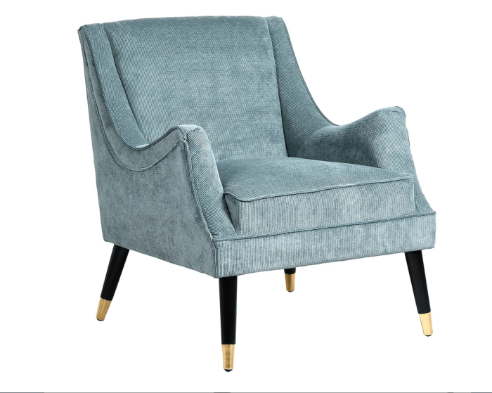 Duck Egg Blue Velvet Chair | Mylestone Interiors Ltd