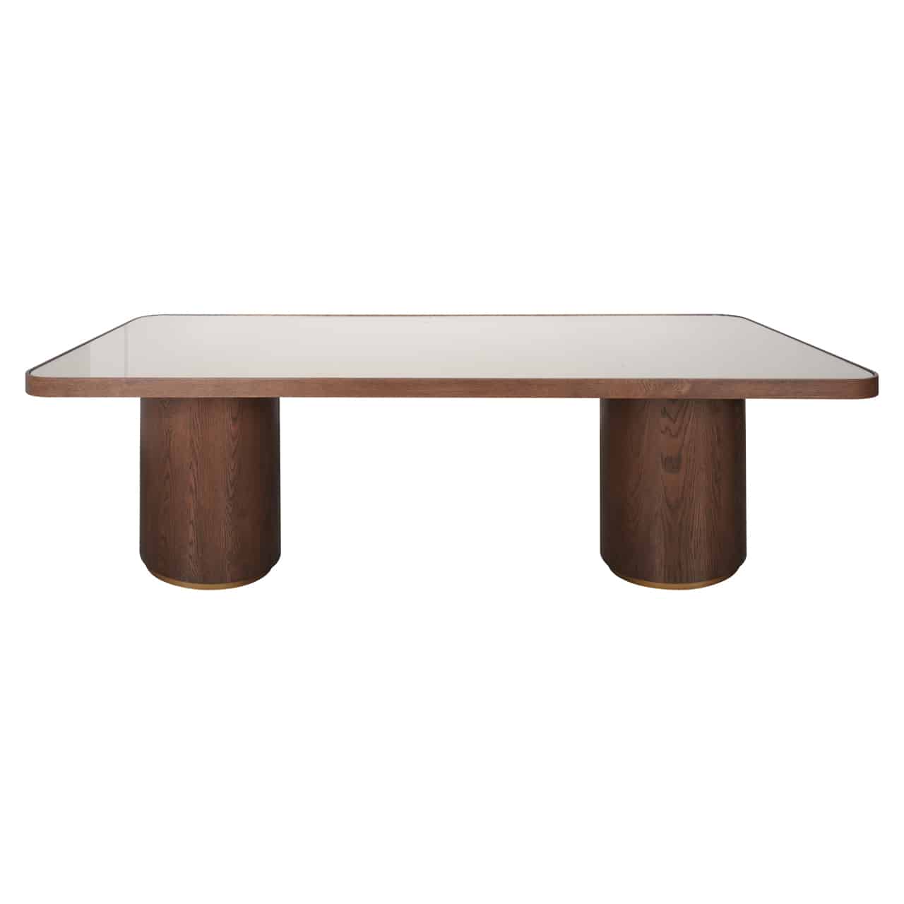 Wren Dining Table 235cm | Oak, Glass & Linen Finish